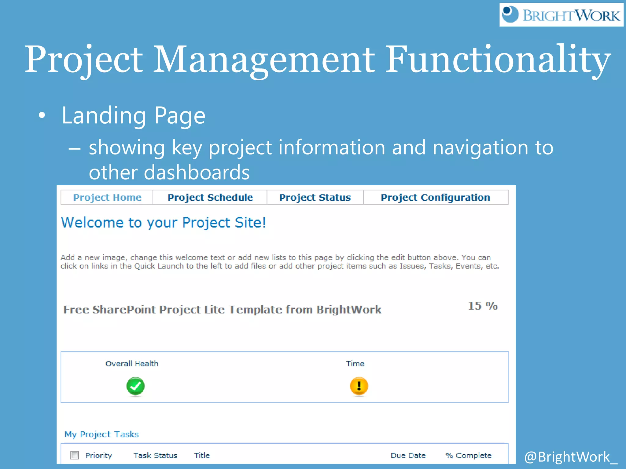 Free SharePoint Project Management Templates from BrightWork and Atidan ...
