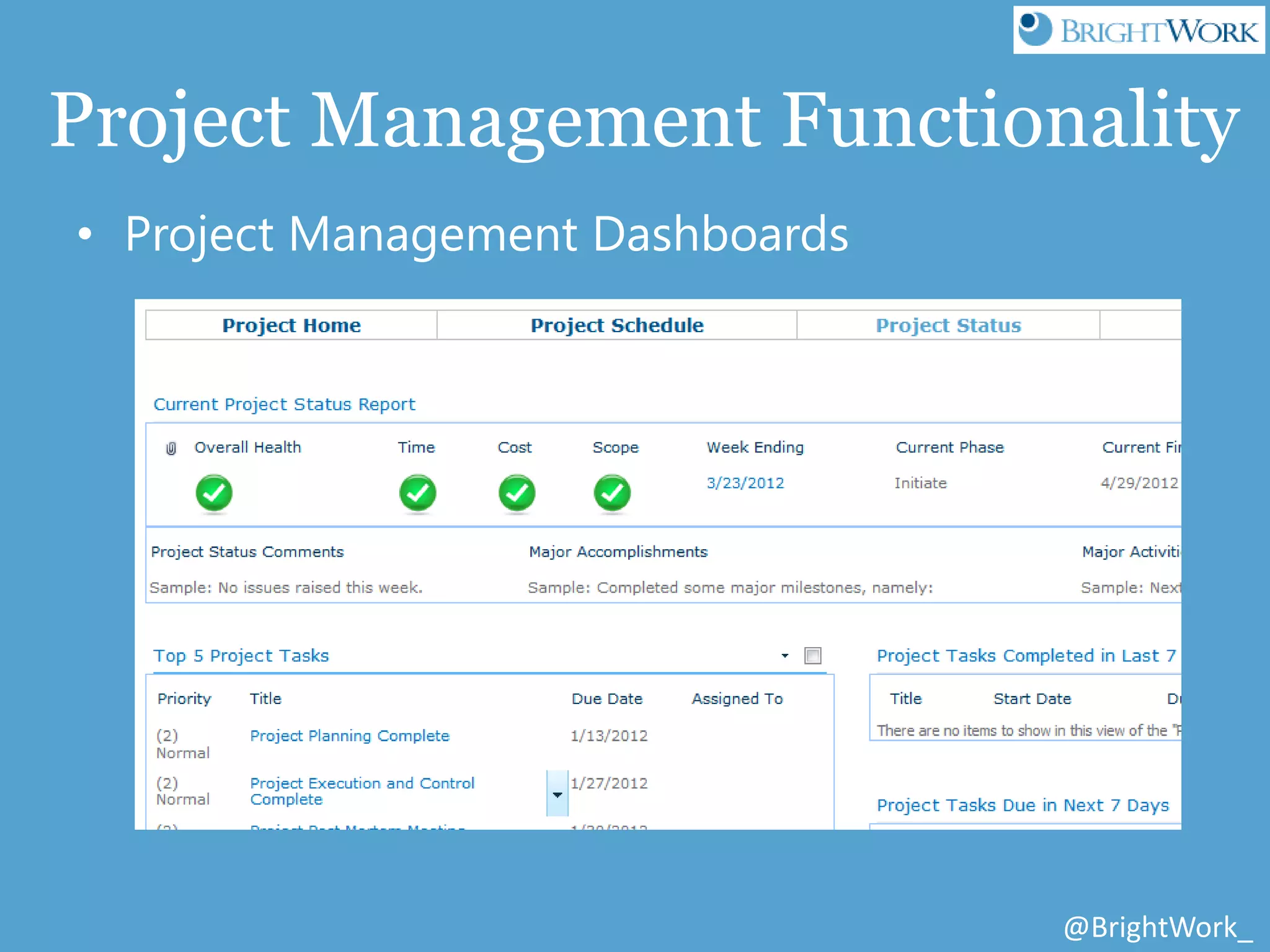 Free SharePoint Project Management Templates from BrightWork and Atidan ...