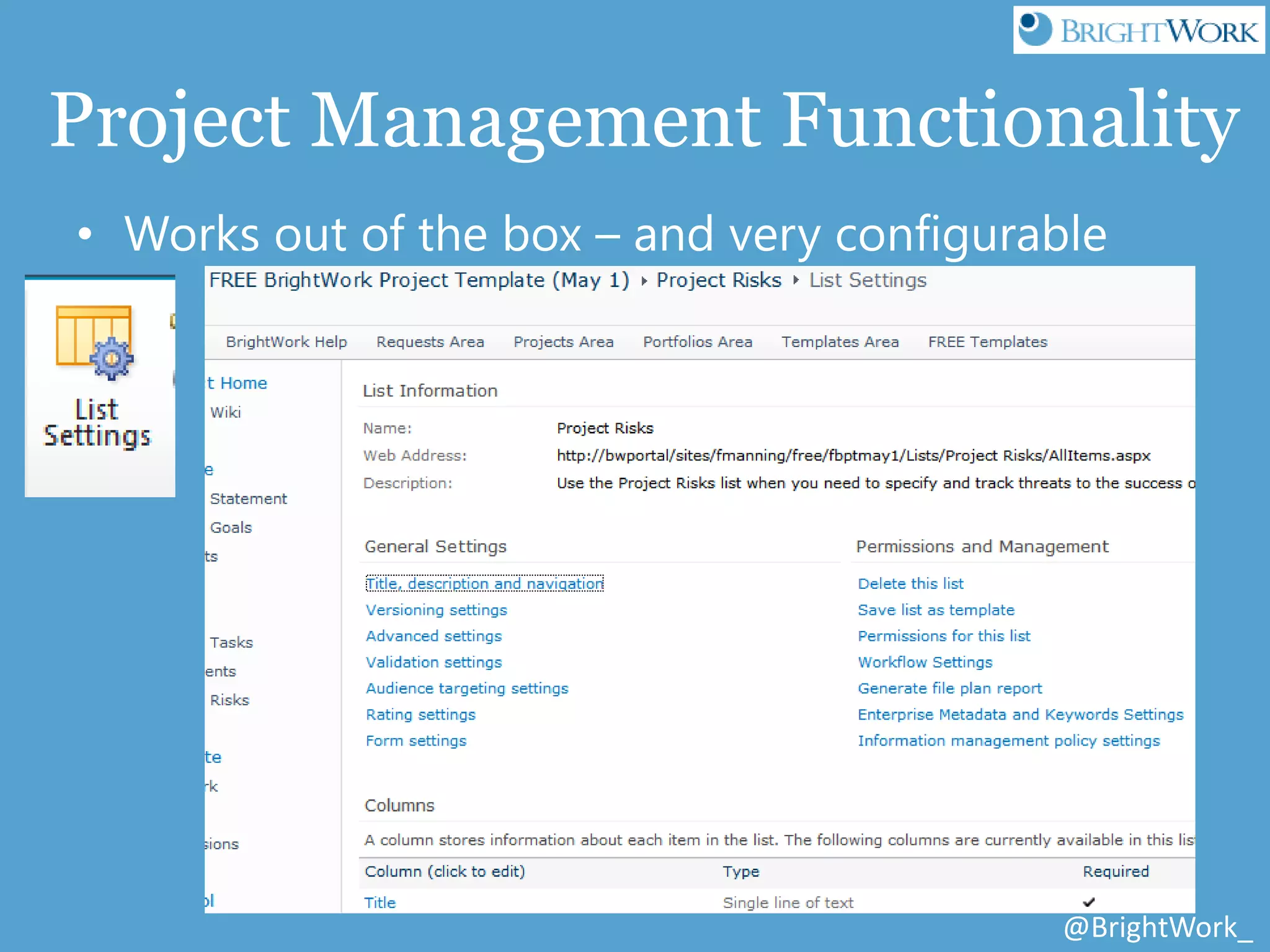 Free SharePoint Project Management Templates from BrightWork and Atidan ...