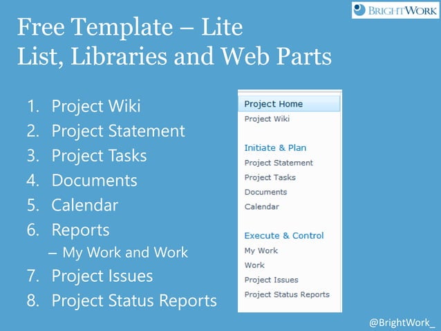 Free SharePoint Project Management Templates from BrightWork and Atidan ...