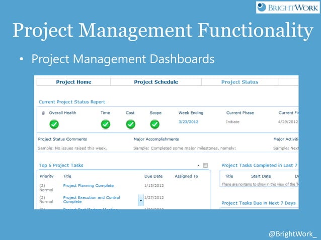 Free SharePoint Project Management Templates from BrightWork and Atidan ...