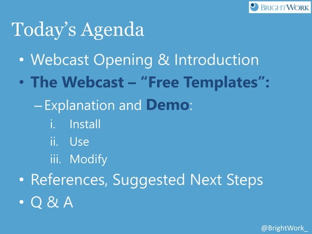 Free SharePoint Project Management Templates from BrightWork and Atidan ...