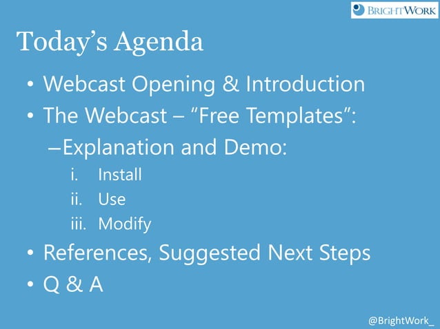 Free SharePoint Project Management Templates from BrightWork and Atidan ...