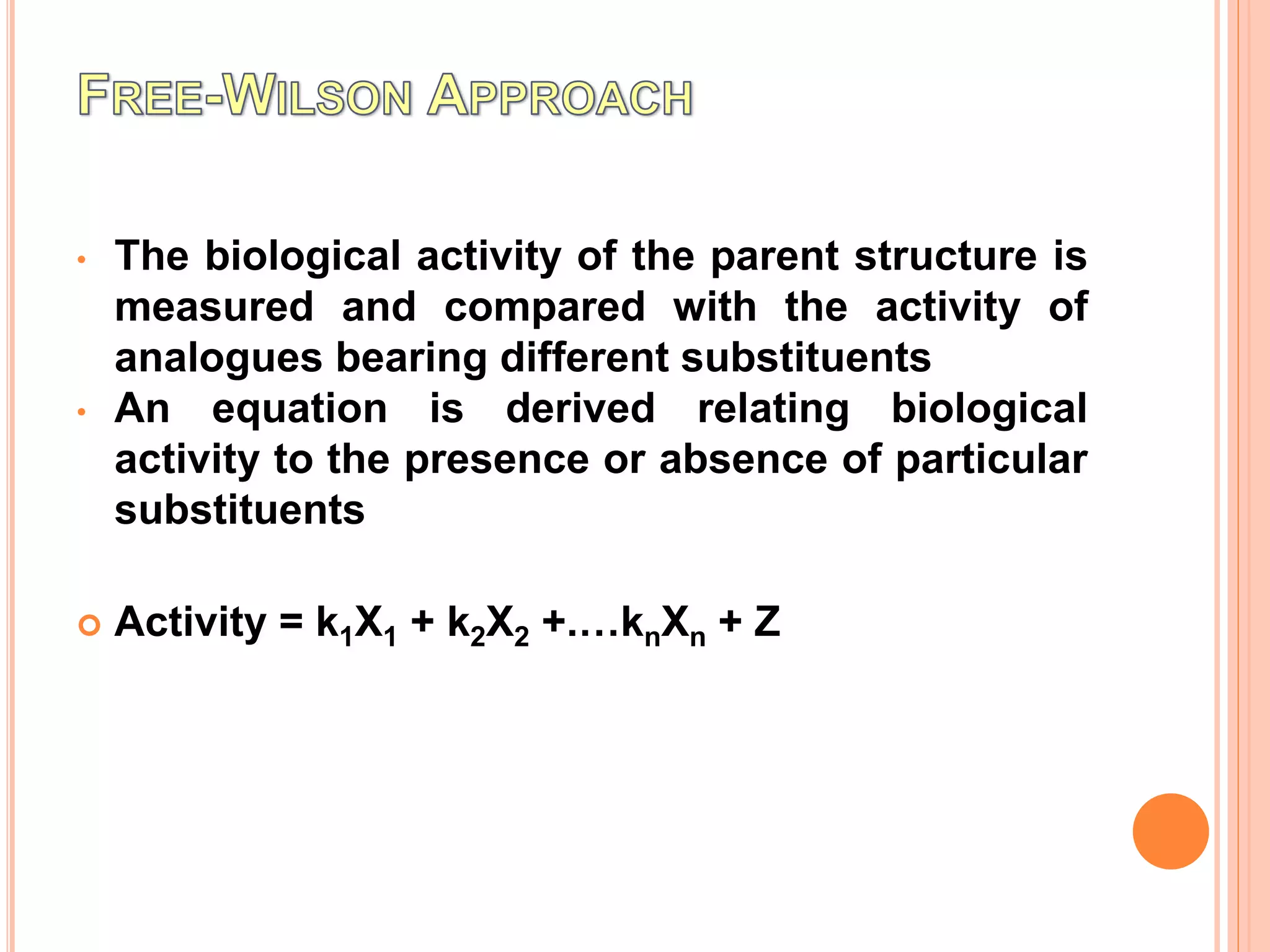 Free wilson analysis qsar | PPTX