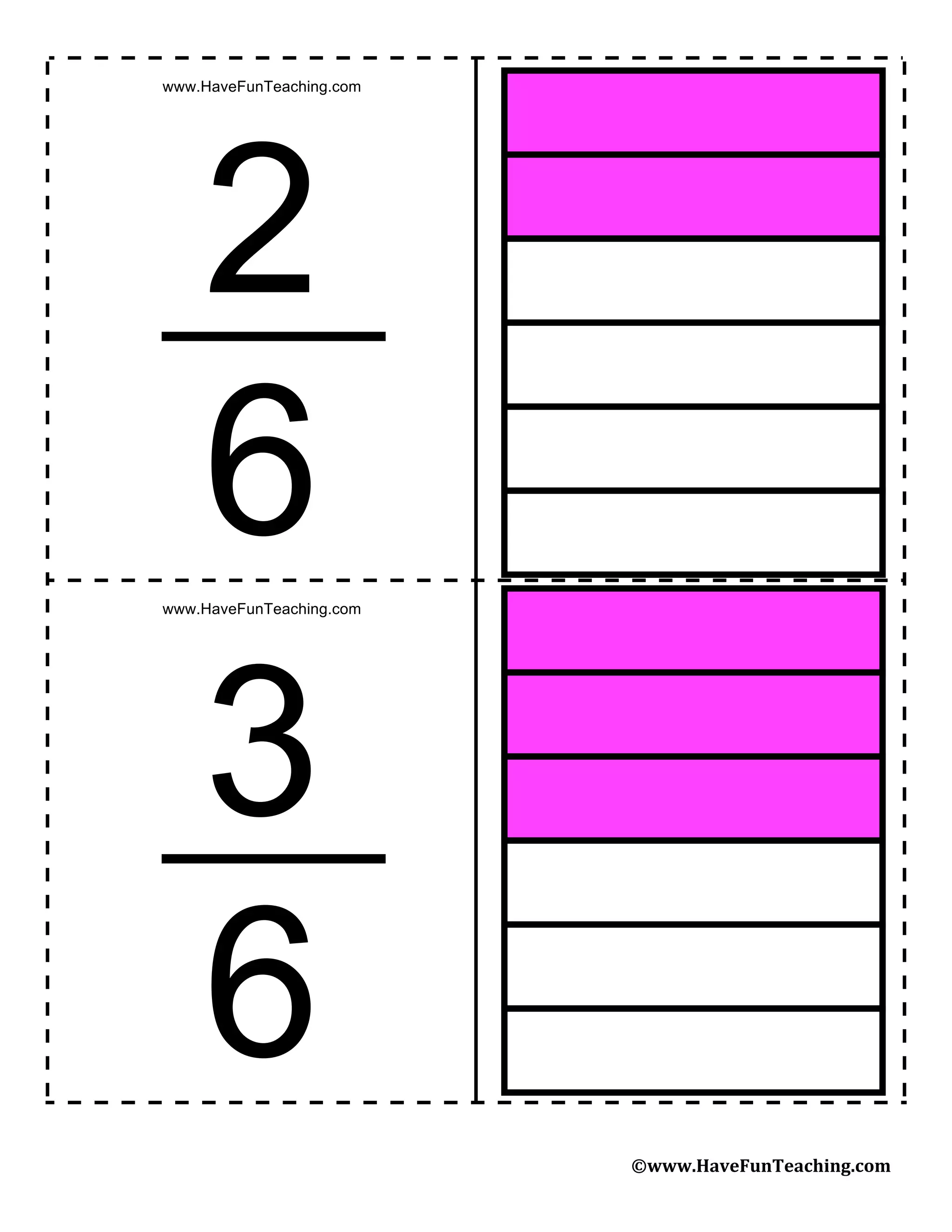 Free 10 fraction flash cards | PDF