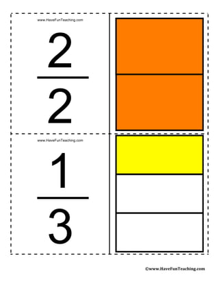 Free 10 fraction flash cards | PDF