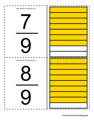 Free 10 fraction flash cards | PDF