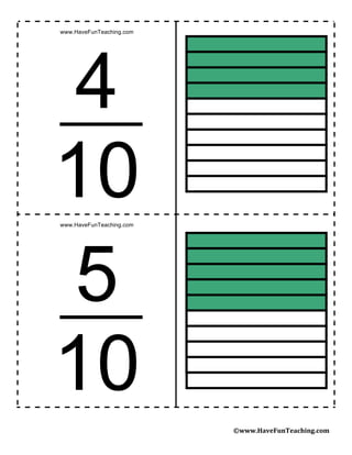 Free 10 fraction flash cards | PDF