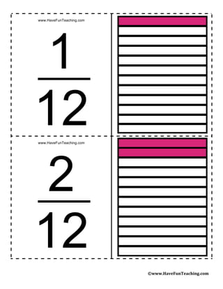 Free 10 fraction flash cards | PDF