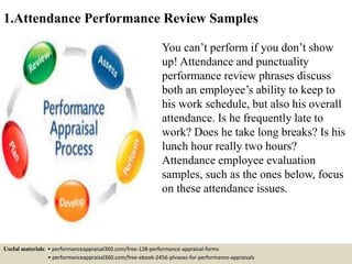 Hourly Employee Evaluation Samples
