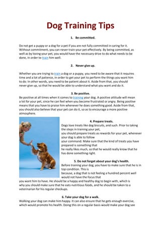 FREE ebook for traing dogs, 50 usefull Tips for train your dog | PDF