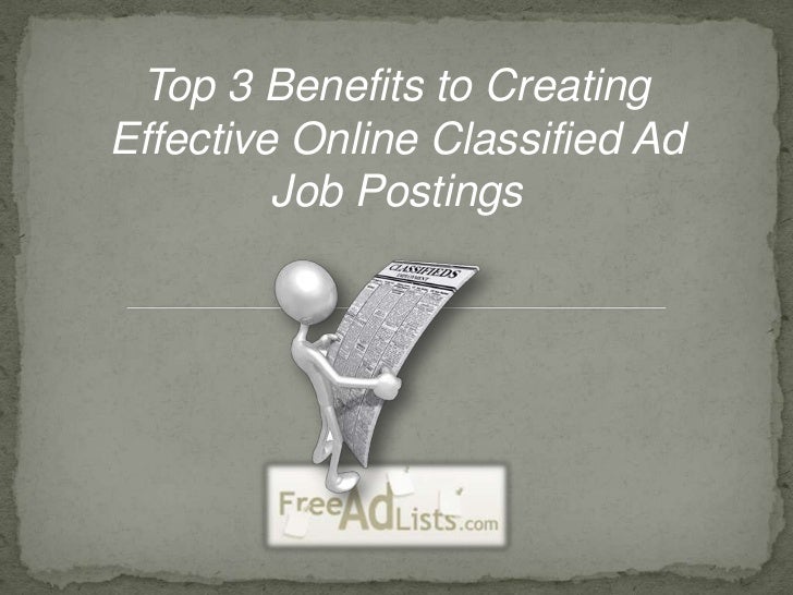 Post Great Free Classified Ads For Jobs
