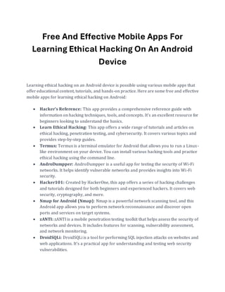 Free and effective mobile apps for learning ethical hacking on an Android.pdf