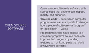 Free and Open Source Software - Definition, Types, Features, Examples | PPTX | Operating Systems ...