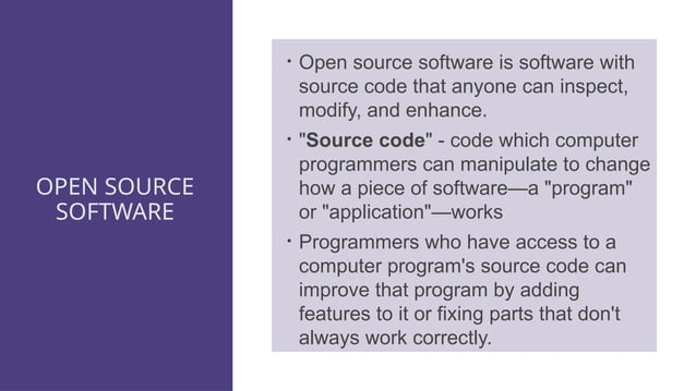 Free and Open Source Software - Definition, Types, Features, Examples | PPTX | Operating Systems ...