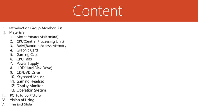 Build Gaming PC Presentation | PPTX | Computer Peripherals | Computing