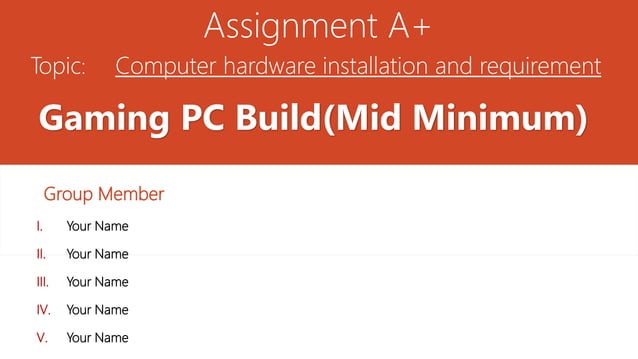Build Gaming PC Presentation | PPTX | Computer Peripherals | Computing