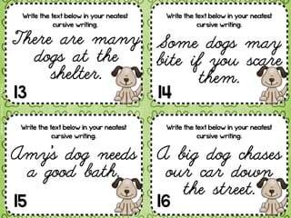 Freebie cursive caninestaskcardkit | PPT