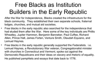 Free Blacks In The United States | PPT