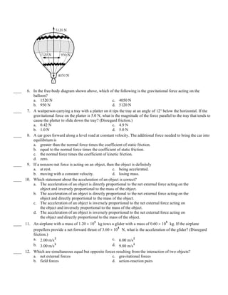 Free Body Diagrams Quiz Physics.pdf