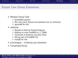 The History and Future of Core Dumps in FreeBSD | PPT