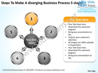 Free business powerpoint templates process 5 stages arrows network ...