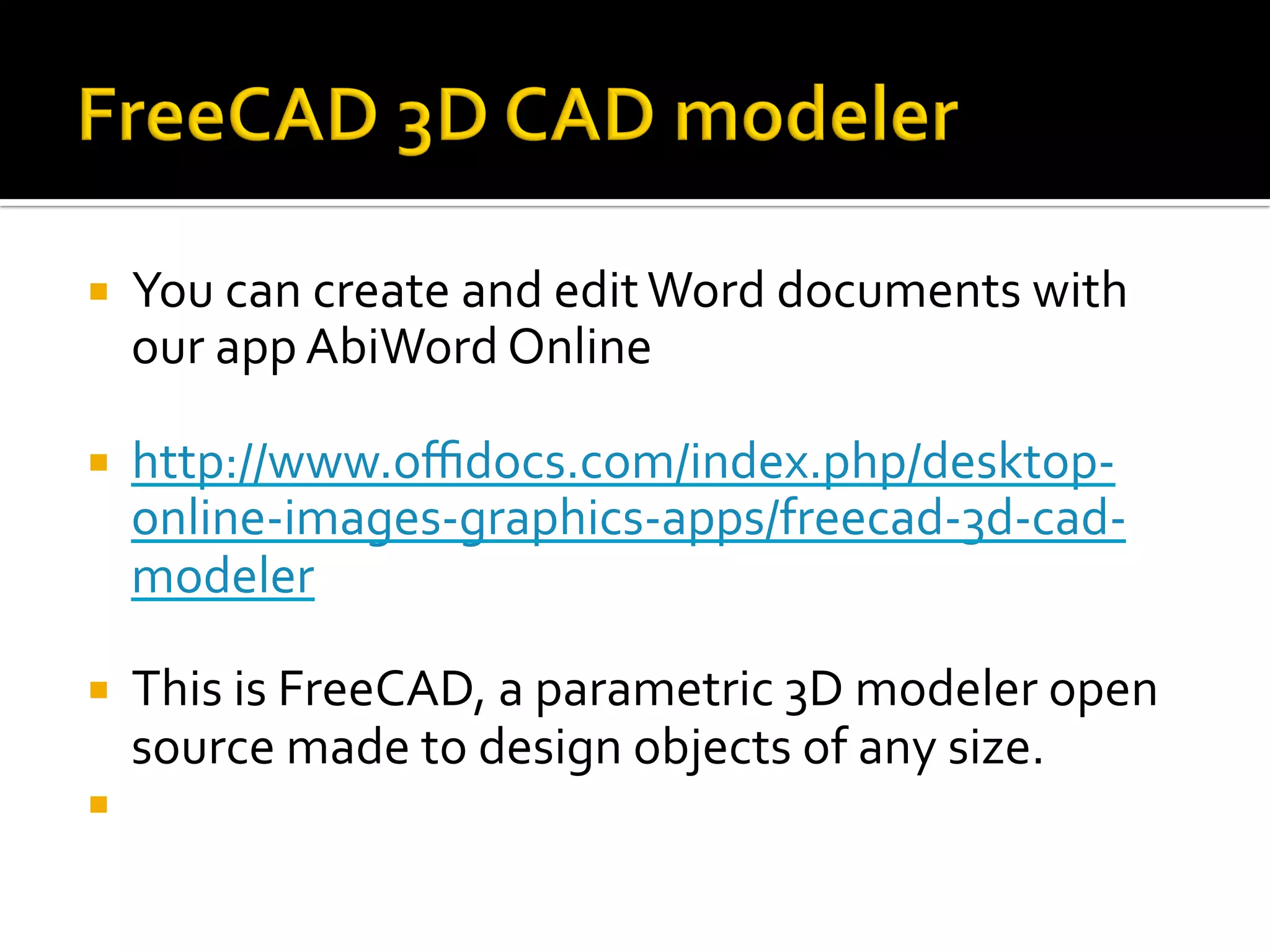 FreeCAD 3D CAD modeler | PDF
