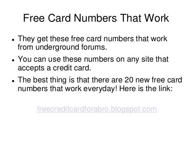 Free card numbers that work