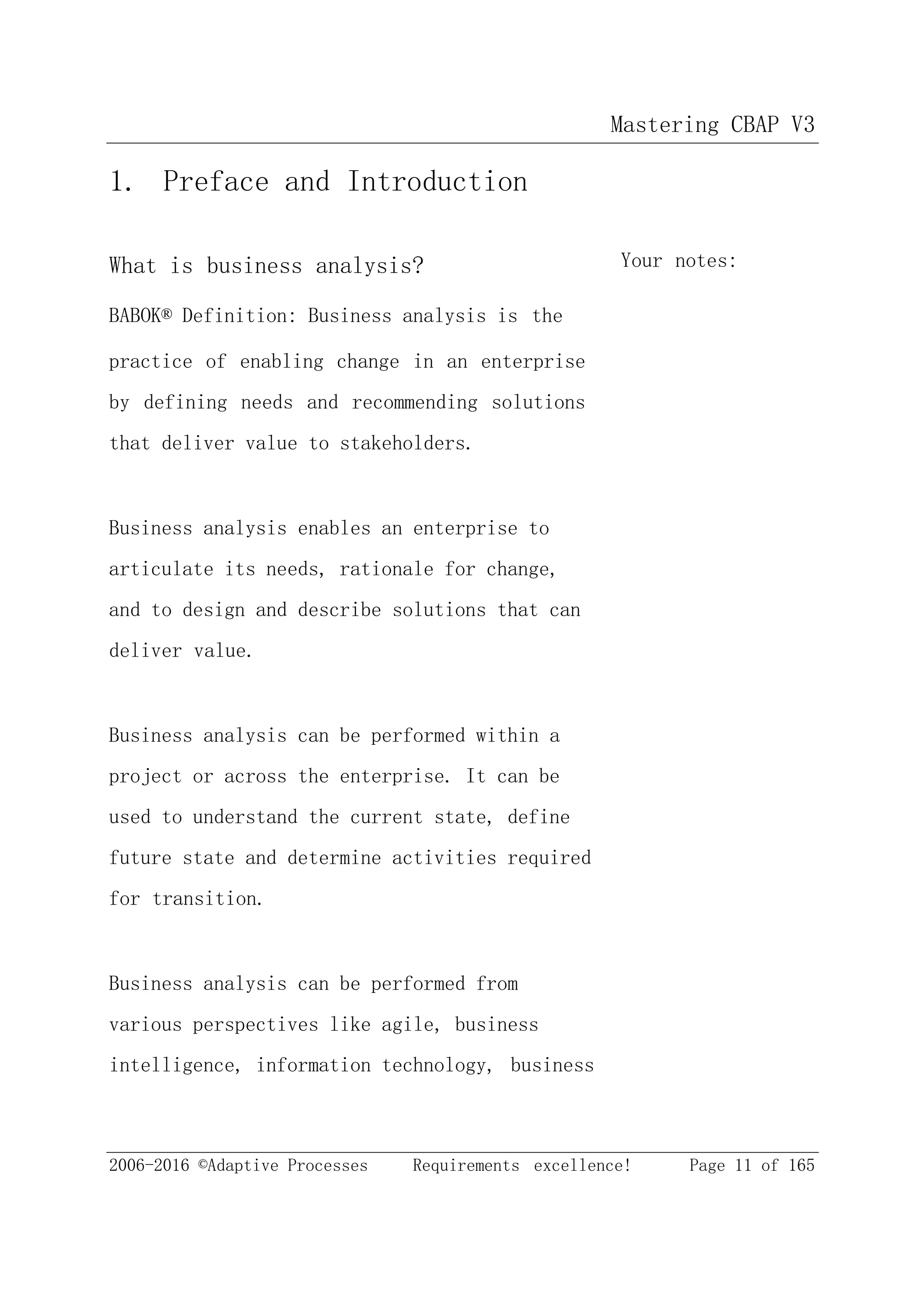 Free CBAP V3 study guide | PDF