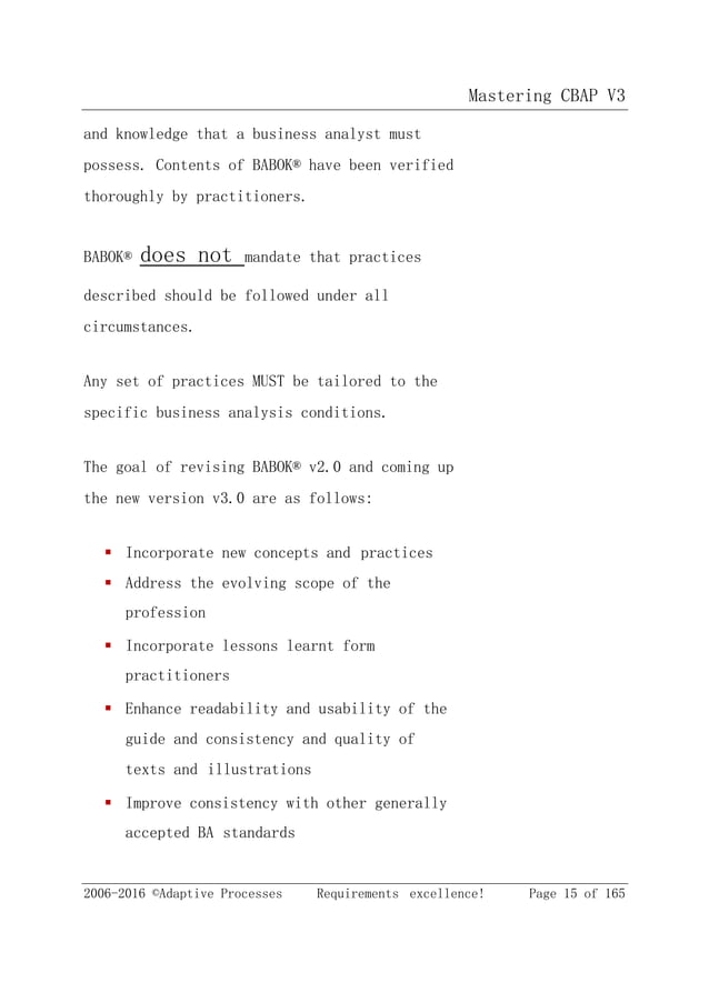 Free CBAP V3 study guide | PDF