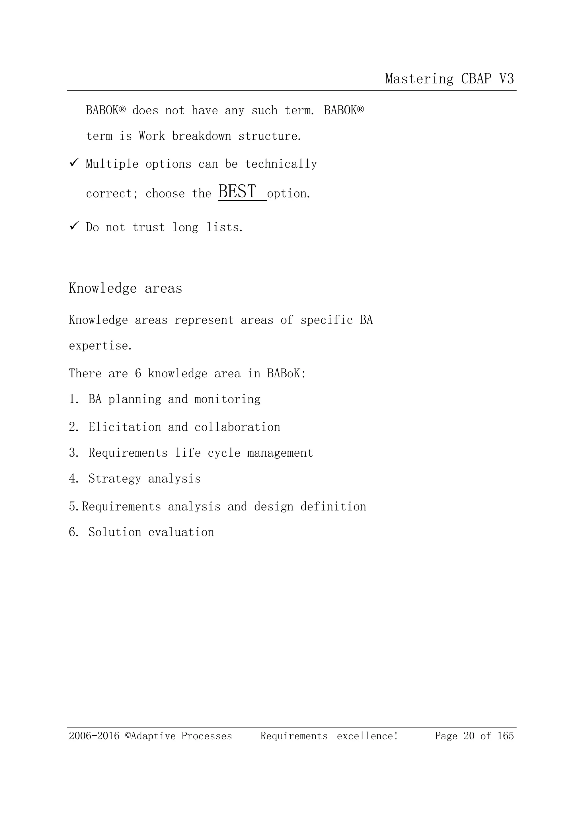 Free CBAP V3 study material | PDF