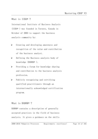 Free CBAP V3 study material | PDF