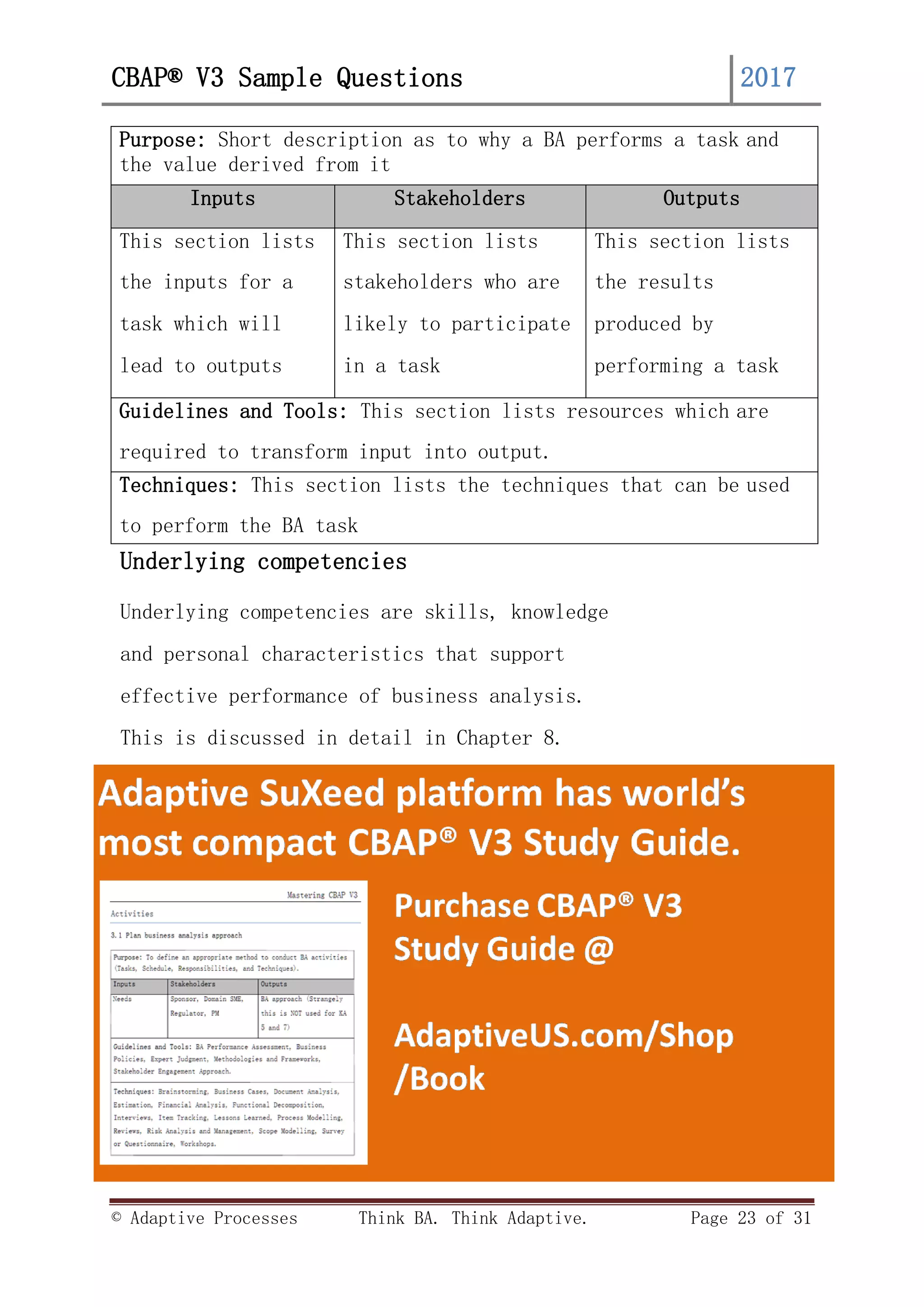 Free CBAP V3 question bank | PDF