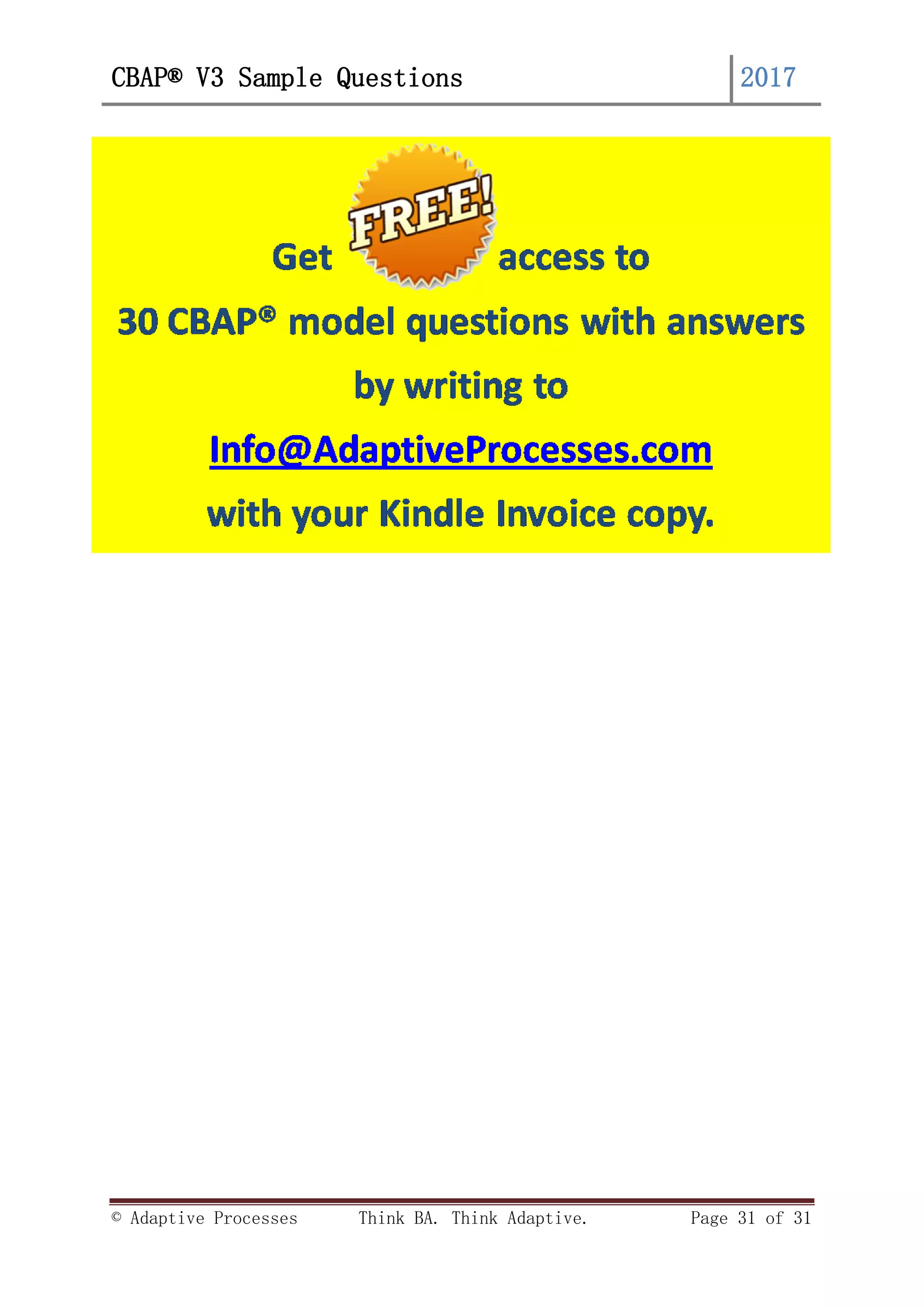 Free CBAP V3 question bank | PDF