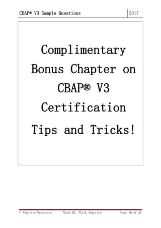 Free CBAP V3 question bank | PDF