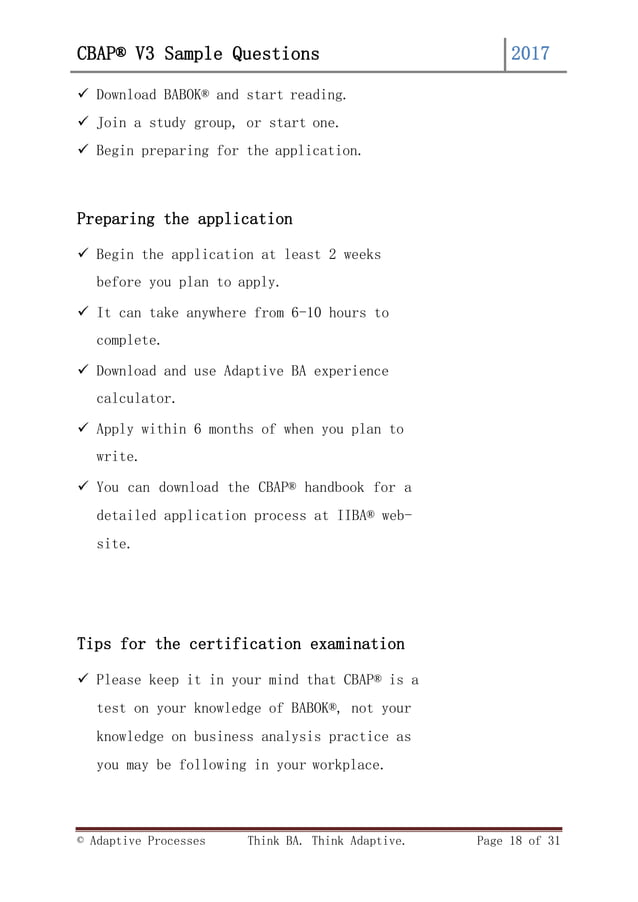 Free CBAP V3 question bank | PDF