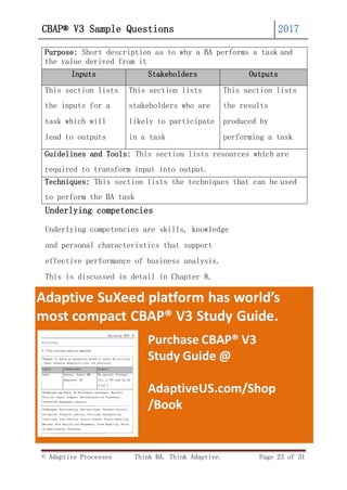 Free CBAP V3 questions | PDF