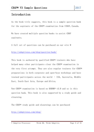 Free CBAP V3 questions | PDF