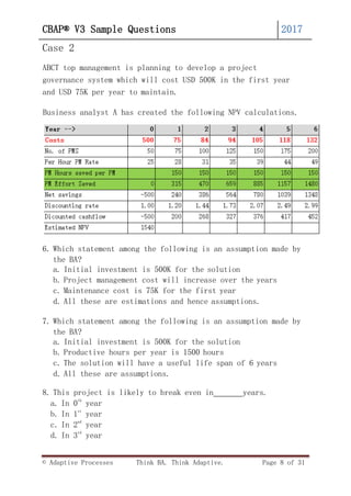 Free CBAP V3 questions | PDF