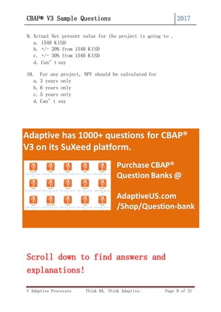 Free CBAP V3 questions | PDF