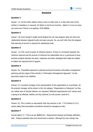 Free CCBA exam questions PDF | PDF