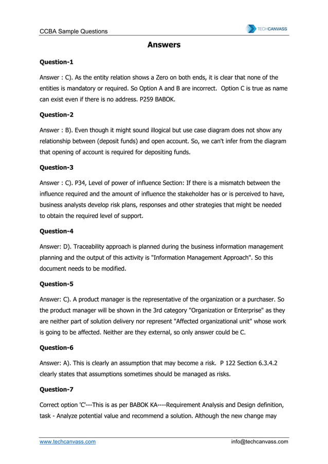 Free CCBA exam questions PDF | PDF | Business Accounting & Finance ...