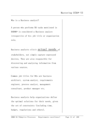 Free CCBA study guide | PDF