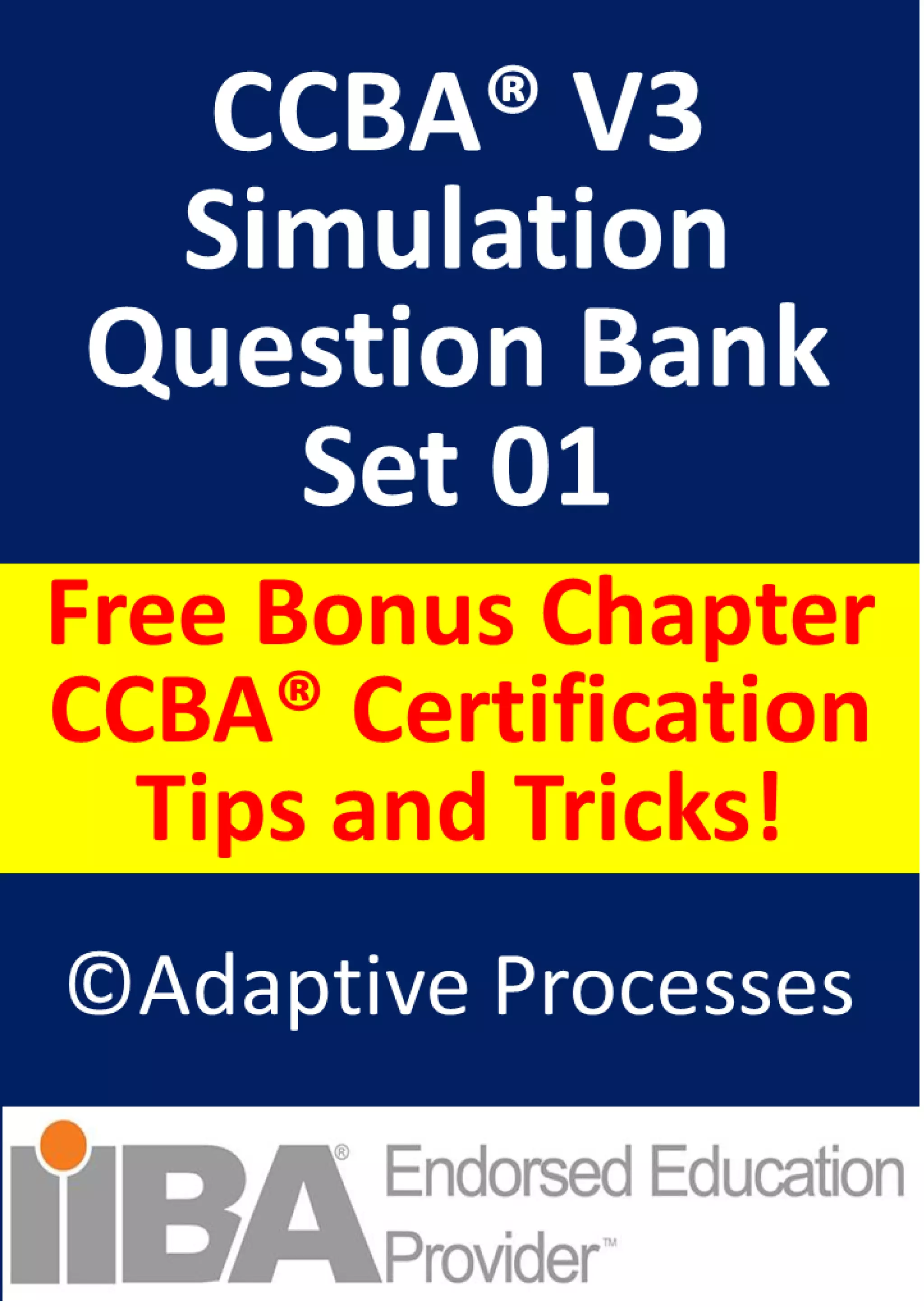 Free CCBA V3 question bank | PDF