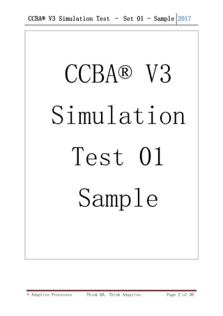 Free CCBA V3 question bank | PDF