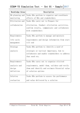 Free CCBA V3 question bank | PDF