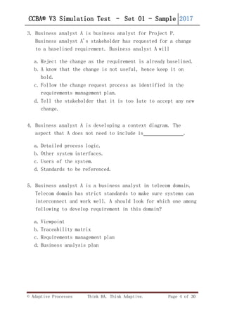 Free CCBA V3 question bank | PDF