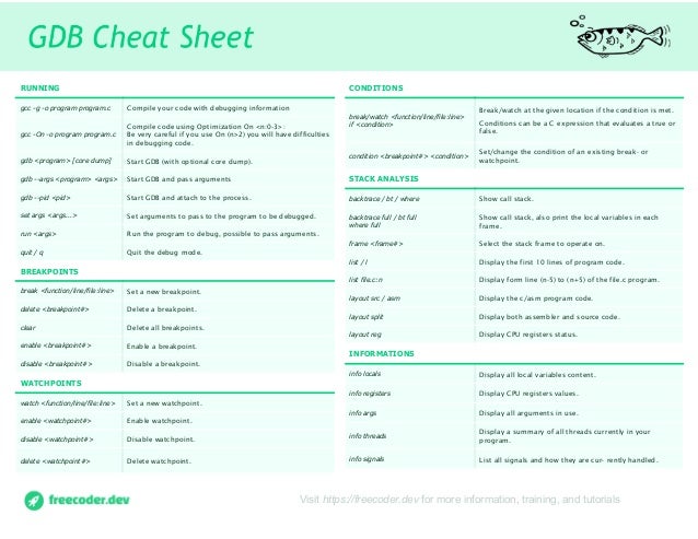freecoder.dev gdb-cheat-sheet
