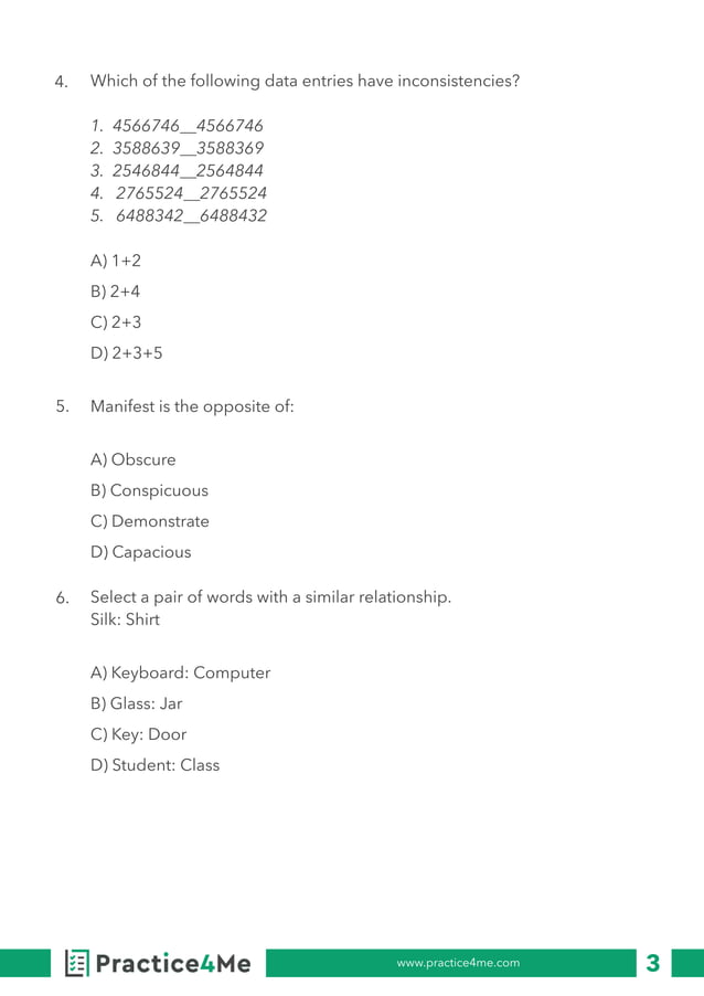 Free cognitive aptitude test practice ccat | PDF | Desserts and Baking ...