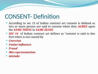 FREE CONSENT business regulatory framework pdf | PPTX